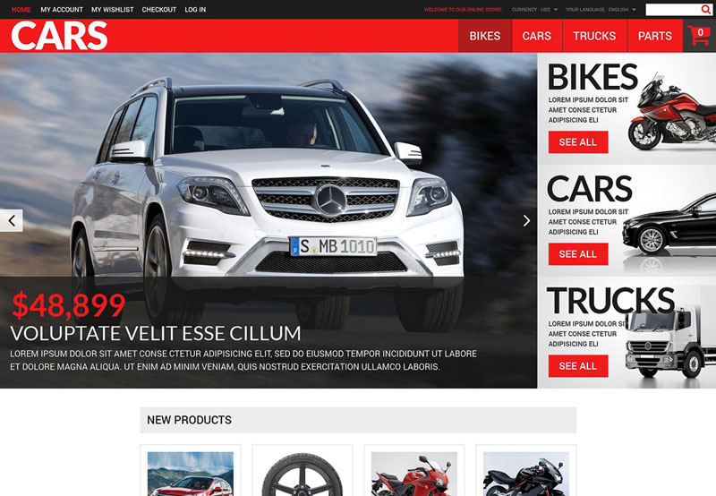 10+ Professional Ecommerce Templates & Themes for Online Car Dealers ...