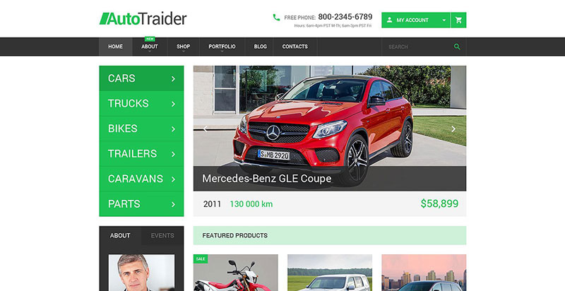 10+ Professional Ecommerce Templates & Themes for Online Car Dealers ...