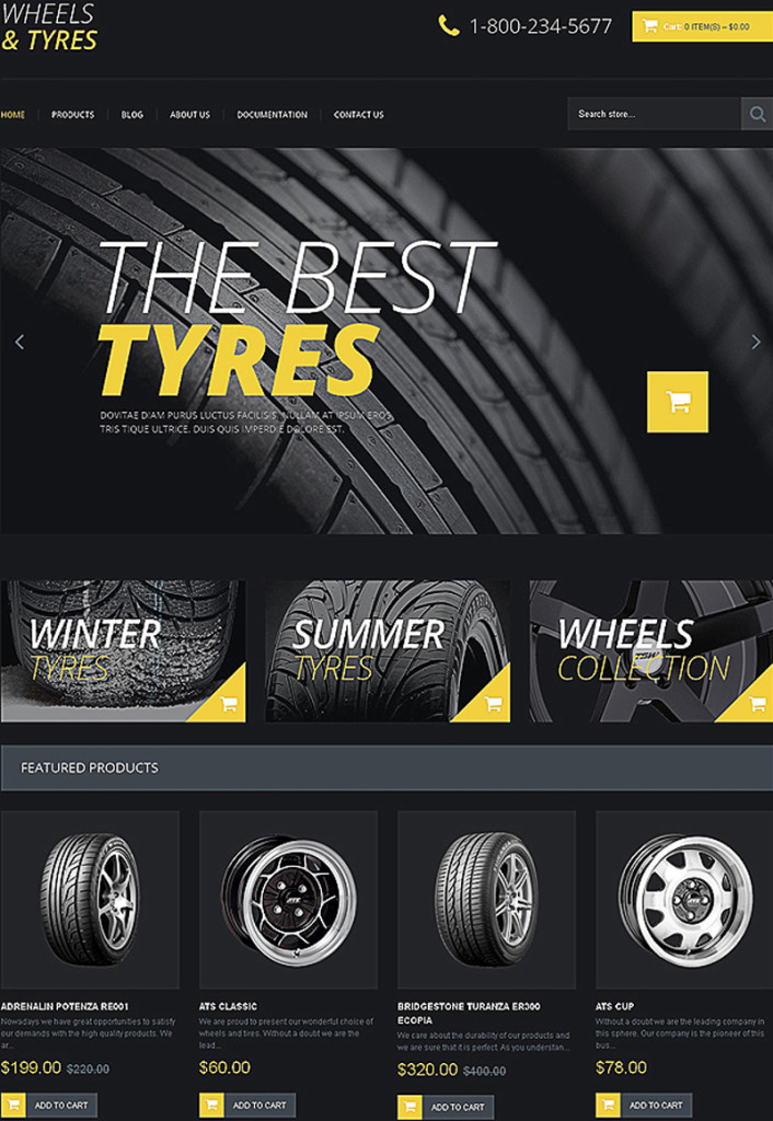 15+ Best Ecommerce Templates for Wheels and Tires Websites | Ecommerce ...