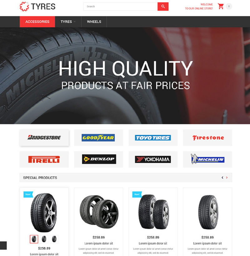 15+ Best Ecommerce Templates for Wheels and Tires Websites | Ecommerce ...
