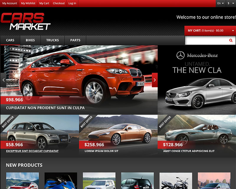 10+ Professional Ecommerce Templates & Themes for Online Car Dealers ...