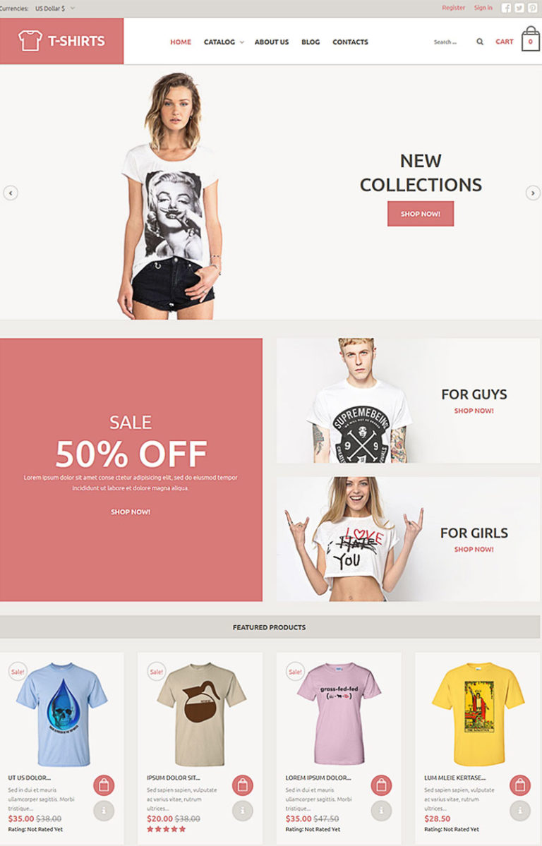18 Finest Ecommerce Templates and Themes for Online T-Shirts Stores ...