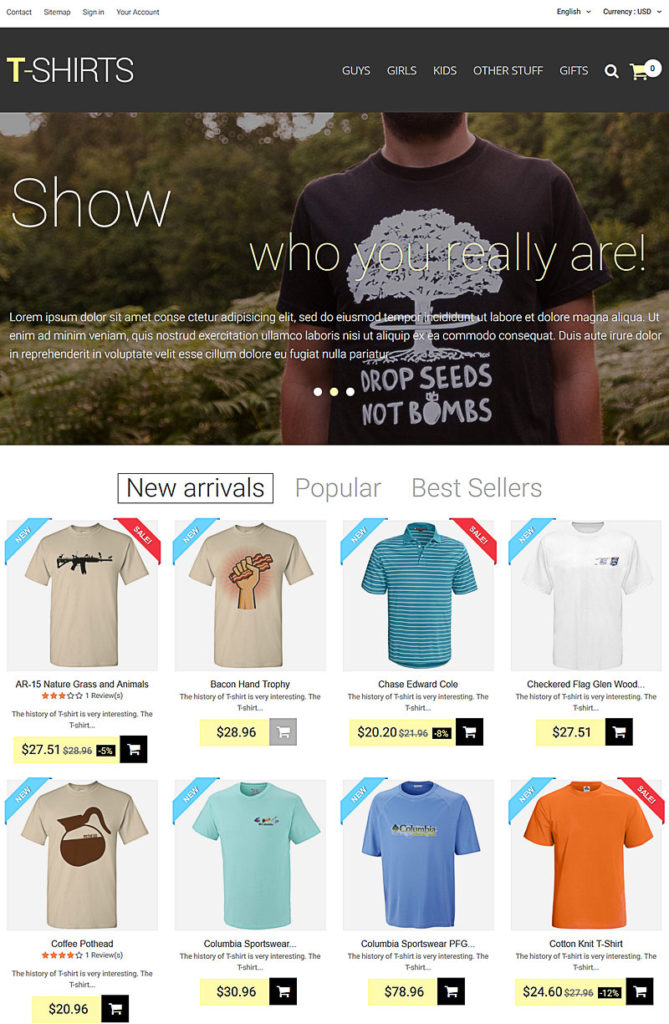 18 Finest Ecommerce Templates and Themes for Online T-Shirts Stores ...